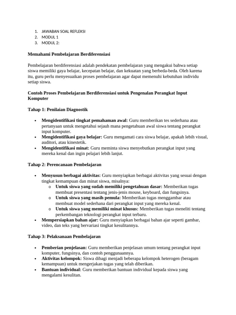 Sample RPP Berdeferensiasi | PDF