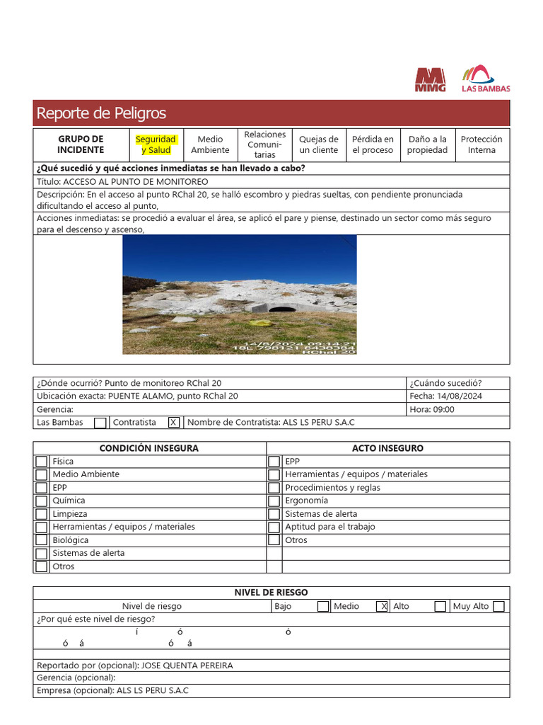 Reporte de Peligros 14.08.24 | PDF