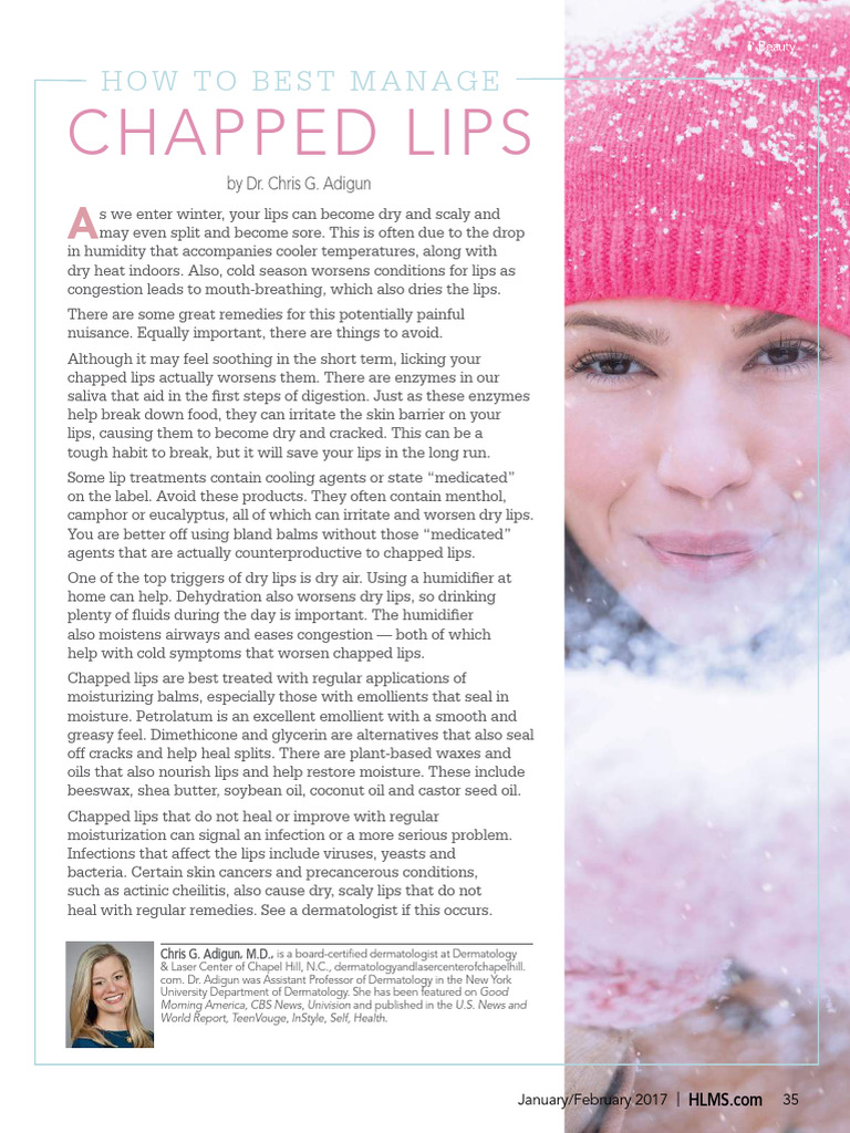2017 01 Healthy Living Chapped Lips | PDF