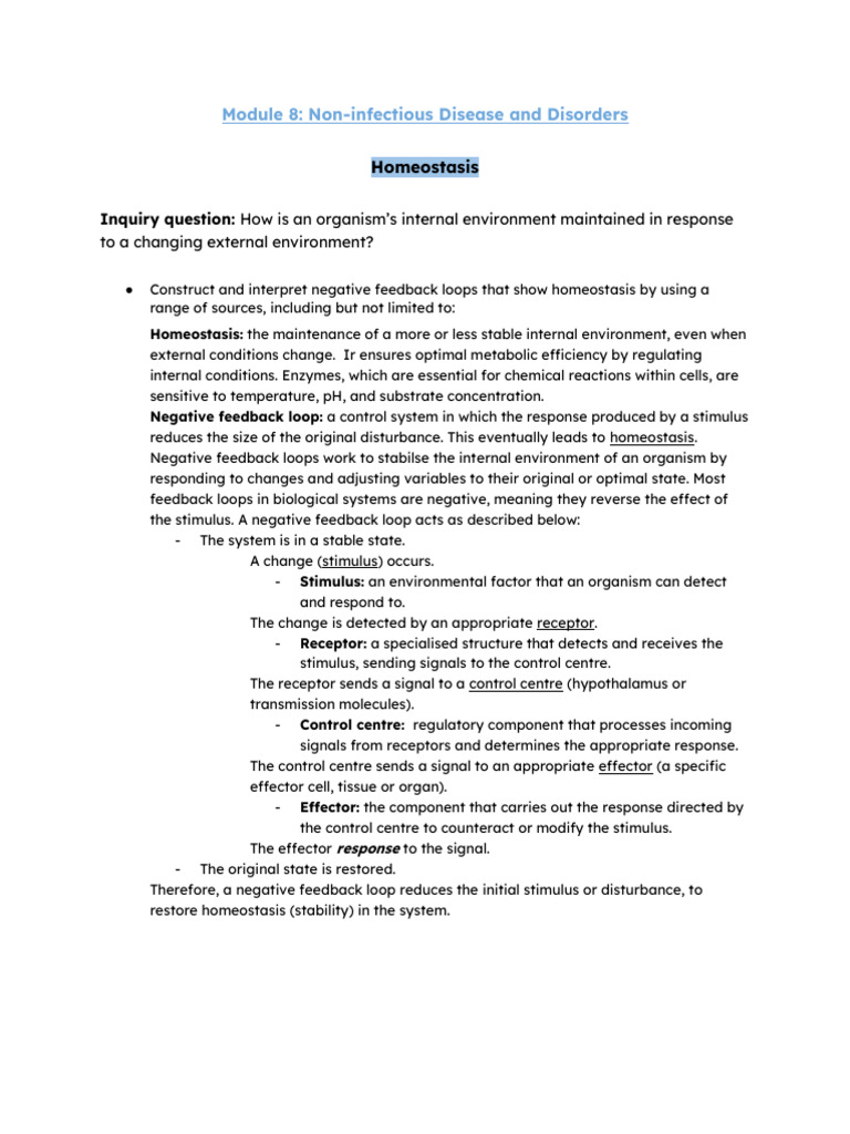 Module 8 - Non-Infectious Disease and Disorders | PDF