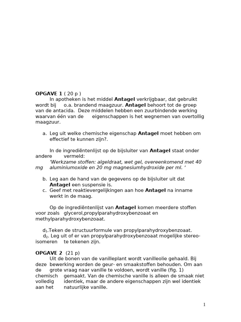 Scheikunde Examen Vwo 2007 | PDF