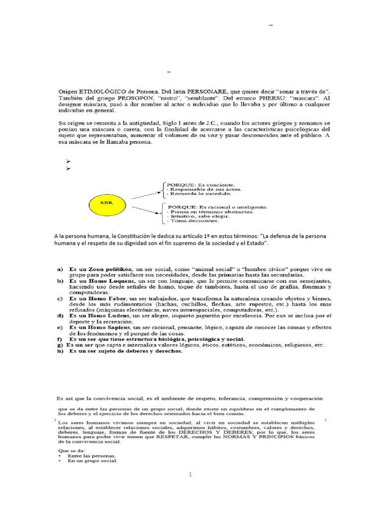 Sesión N°1 Persona Humana | PDF