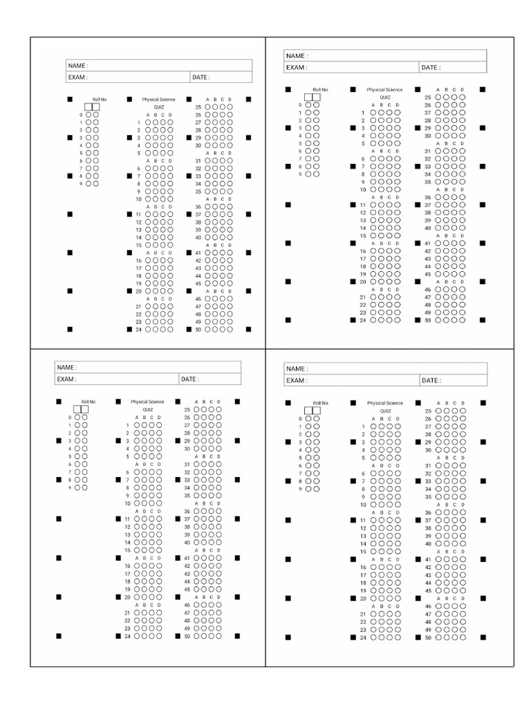 Answer Sheet | PDF