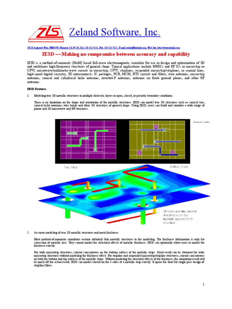 Ie3d Features | PDF | Spice | Antenna (Radio)