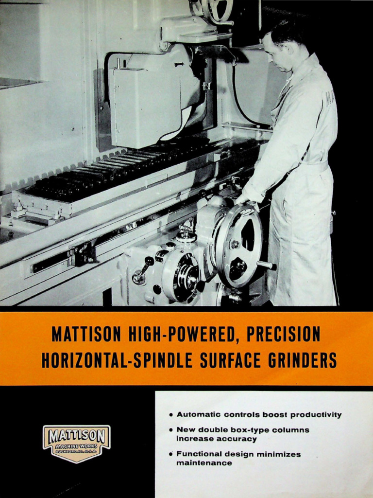 Mattison High-Powered Precision Surface Grinder Product Catalog | PDF