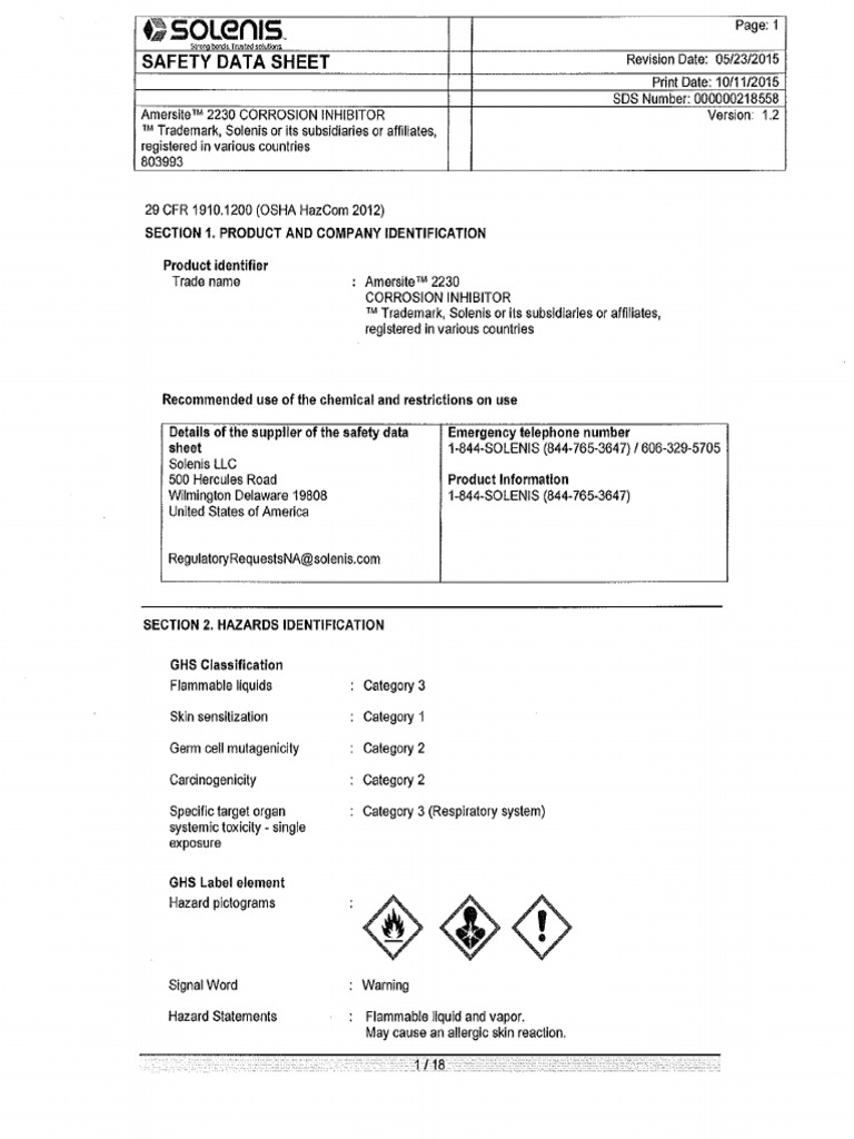 Amersite 2230 Corrosion Inhibitor | PDF