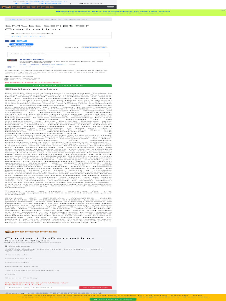 Emcee Script For Graduation | PDF