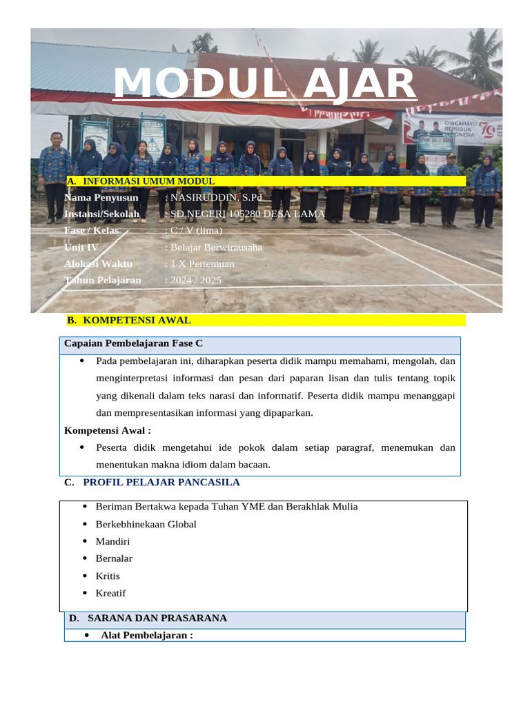 MODUL.,B. INDO. NASIR-1 | PDF