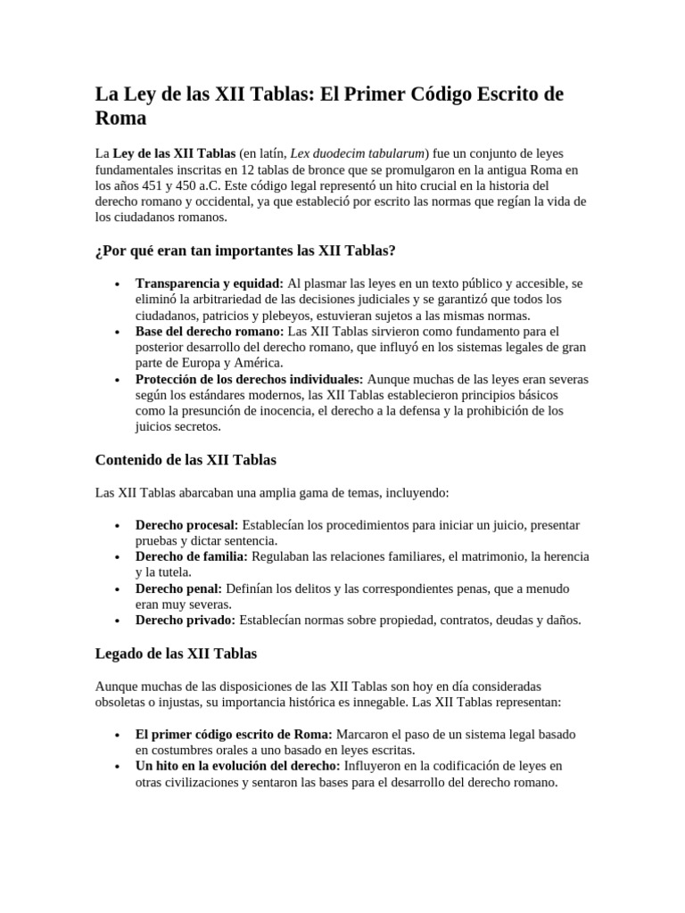 La Ley de Las XII Tablas | PDF