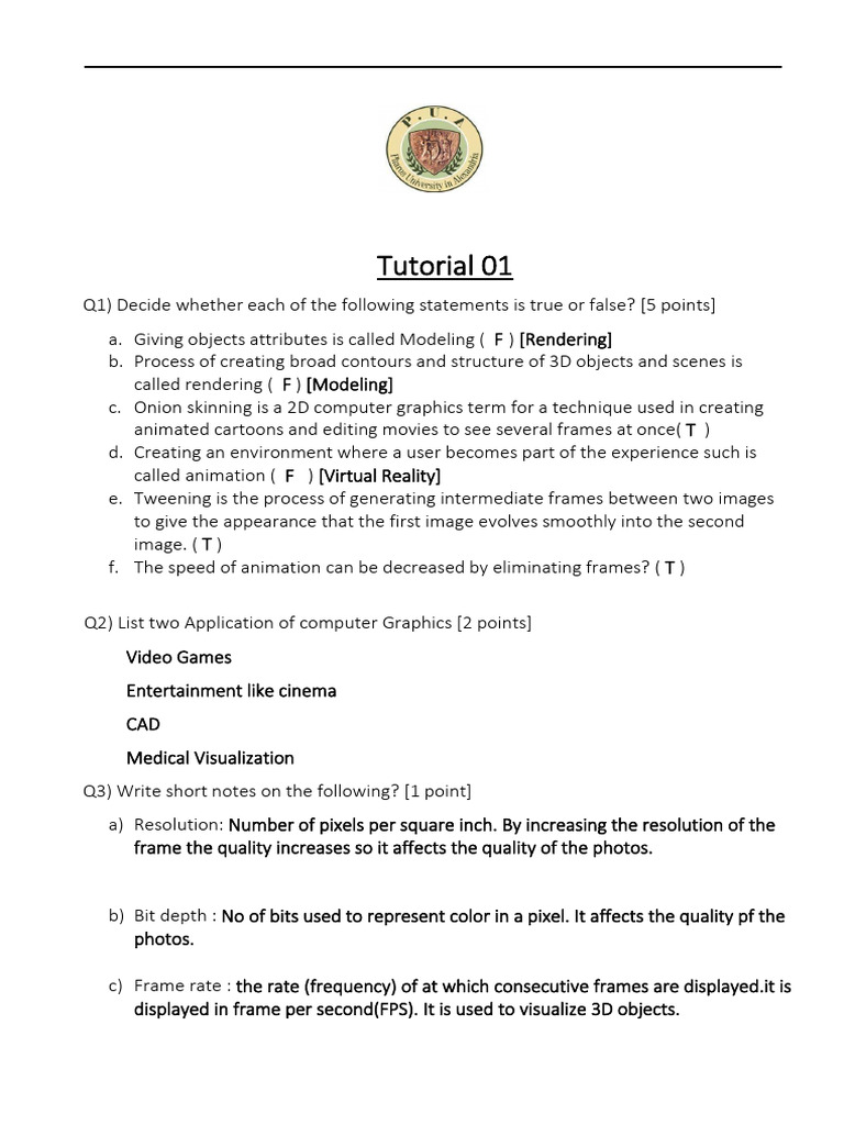 Tut1 ModelAnswer | PDF
