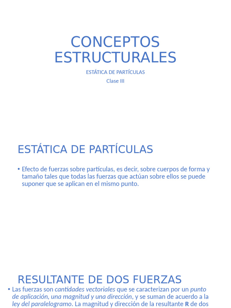 CONCEPTOS ESTRUCTURALES 003 (2021) Estática de Particulas | PDF