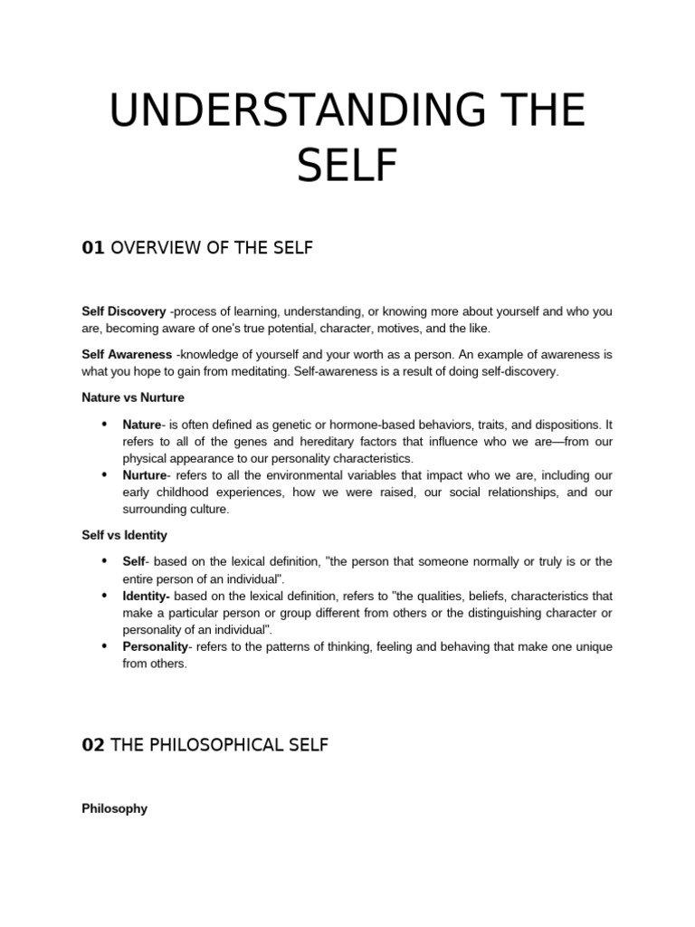 Understanding The Self | PDF