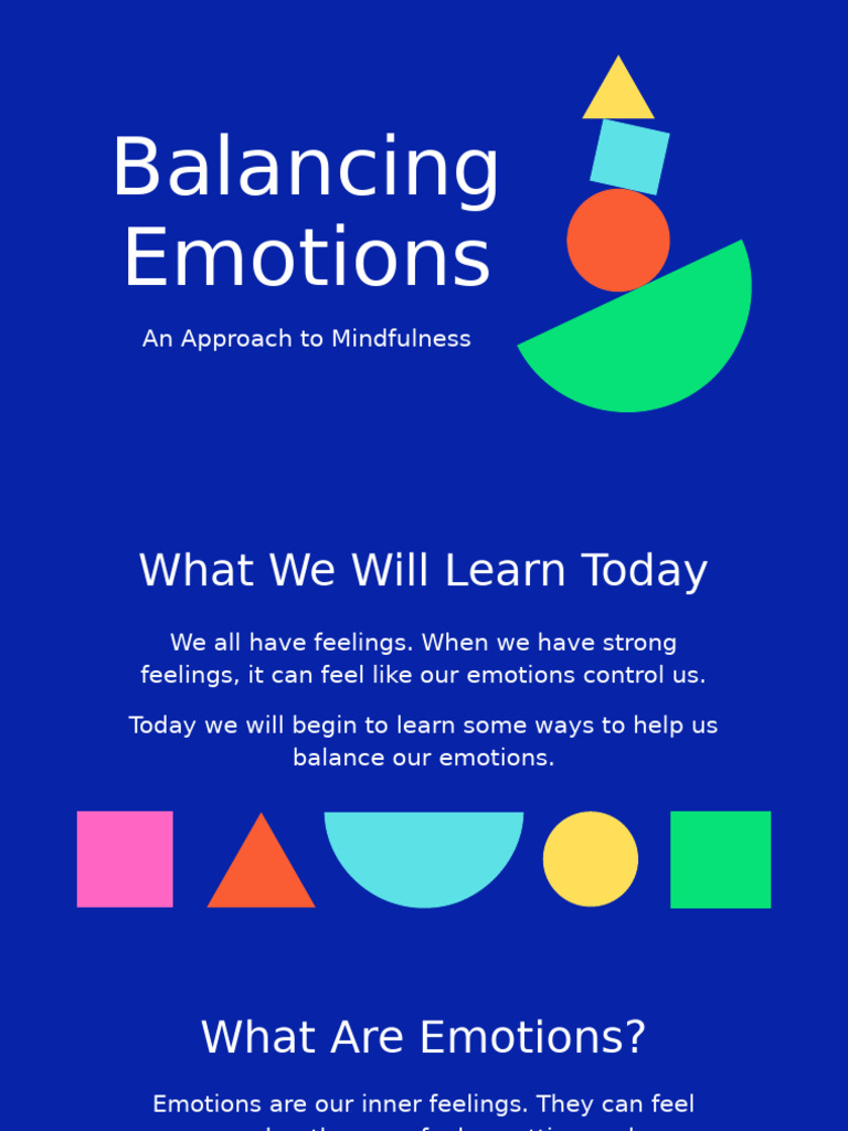 Balancing Emotions Education Presentation in Blue Red and Green Flat ...