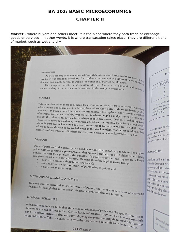 Ba 102: Basic Microeconomics: Market | PDF
