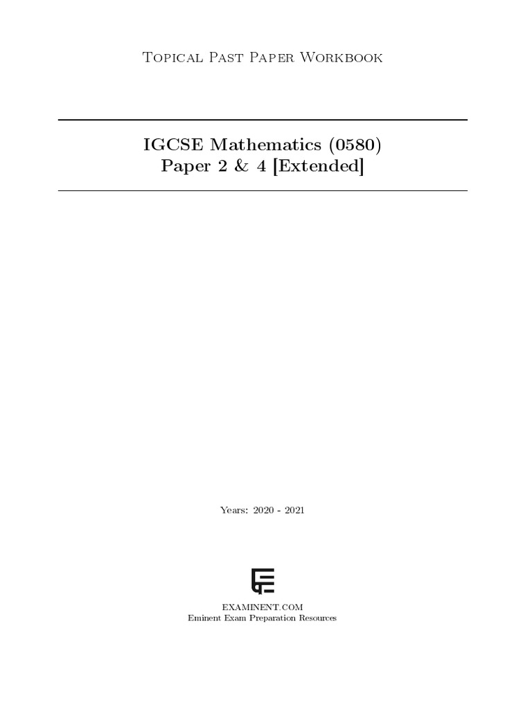 PB CI 0580-24-2021 PR TQWB Mathematics 0580 Extended Preview | PDF