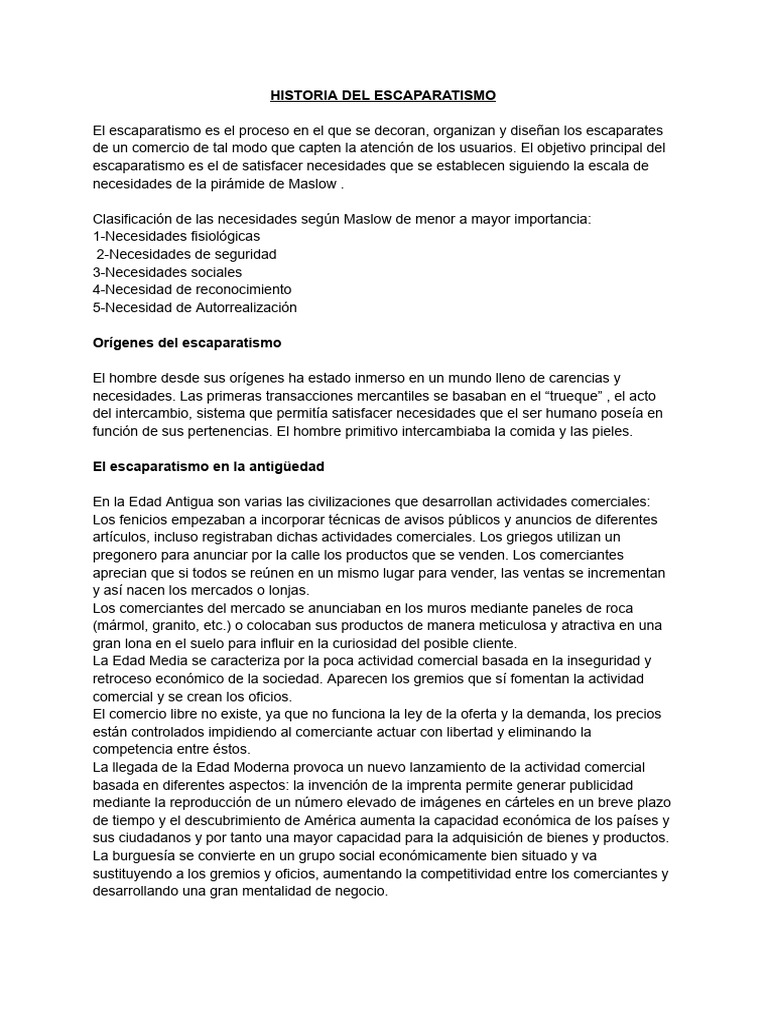 Historia Del Escaparatismo | PDF