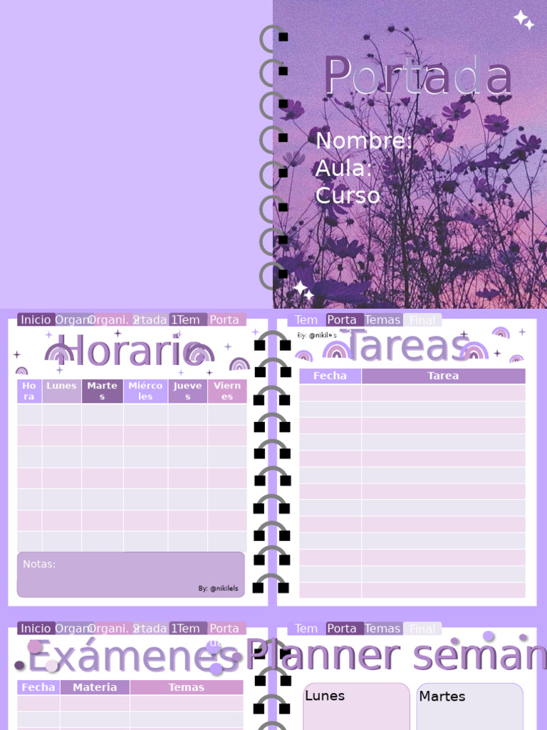 Cuaderno Digital Editable Morado | PDF