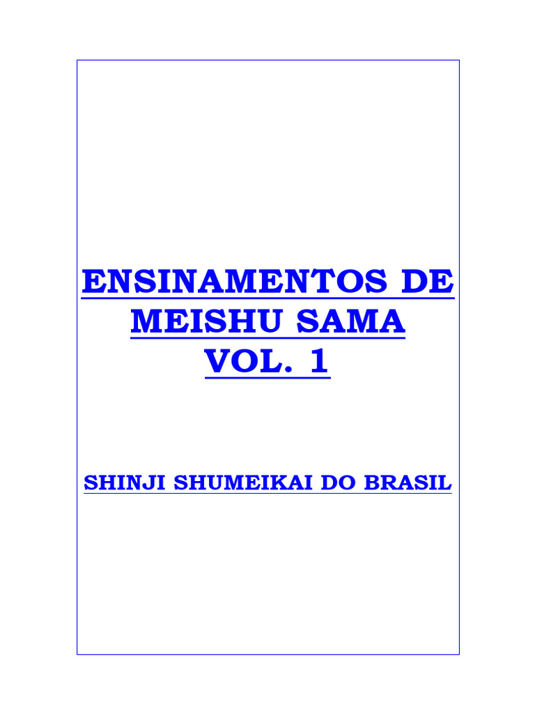 Ensinamentos de Meishu Sama - Vol 1 | PDF