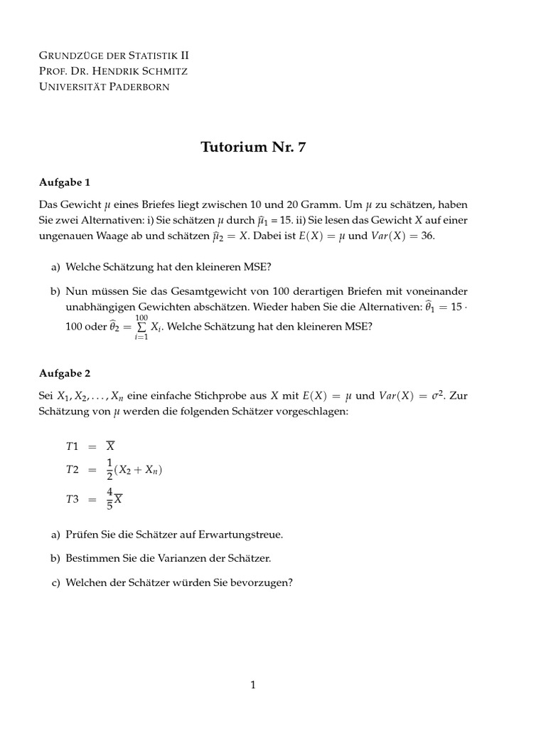 Tutorium 7 | PDF