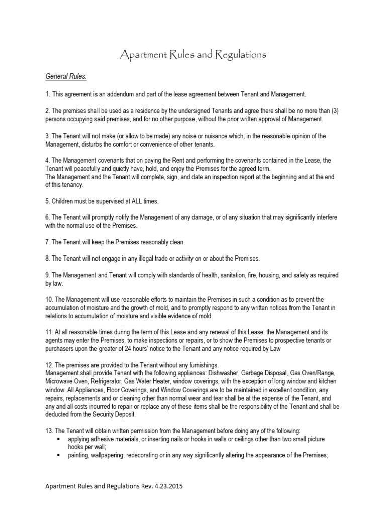 Rules Regulations | PDF