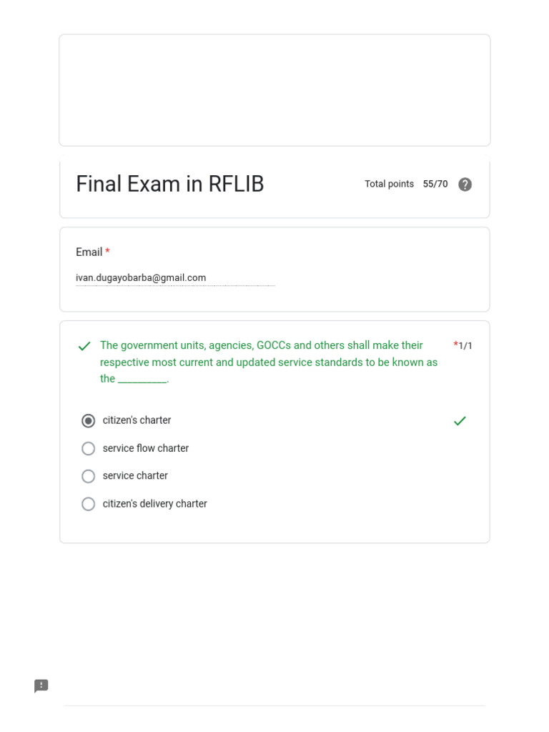 Final Exam in RFLIB | PDF