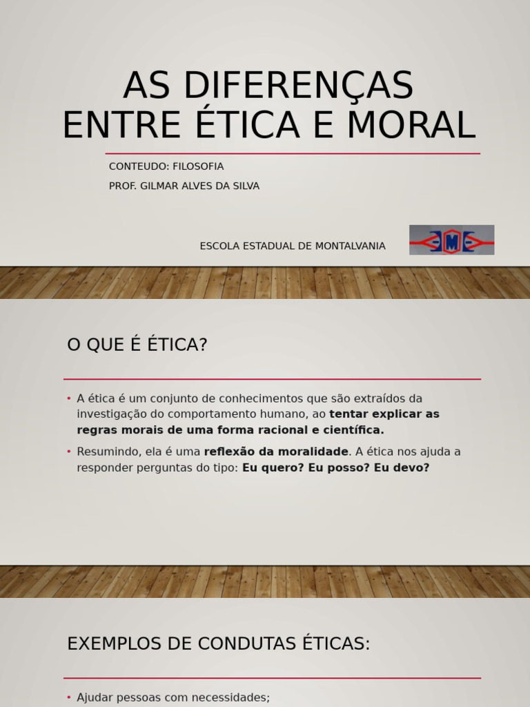 As diferenças entre ética e moral PPT | PDF As diferenças entre ética e moral PPT | PDF