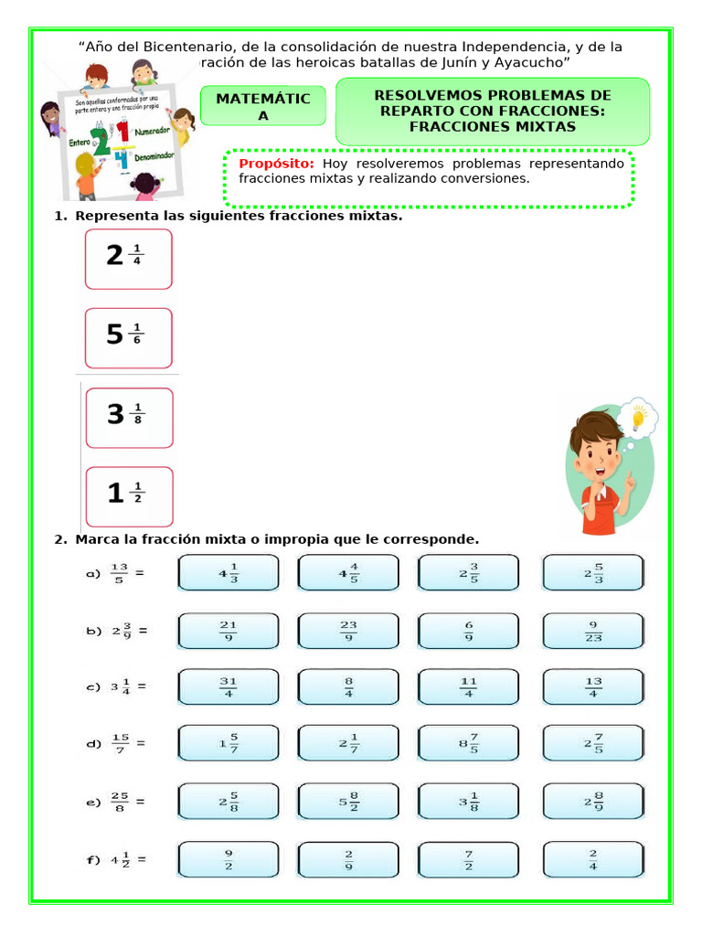 Ficha-Mierc-Mat-Resolvemos Problemas de Reparto Con Fracciones ... Ficha-Mierc-Mat-Resolvemos Problemas de Reparto Con Fracciones ...