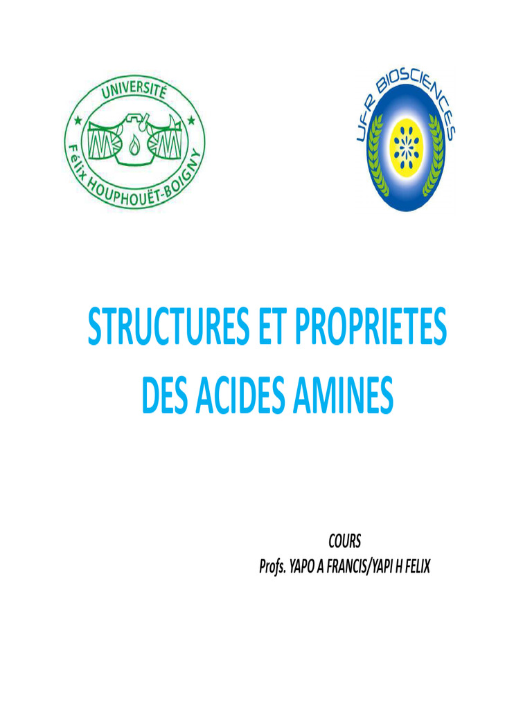Structure et propriété des AA | PDF