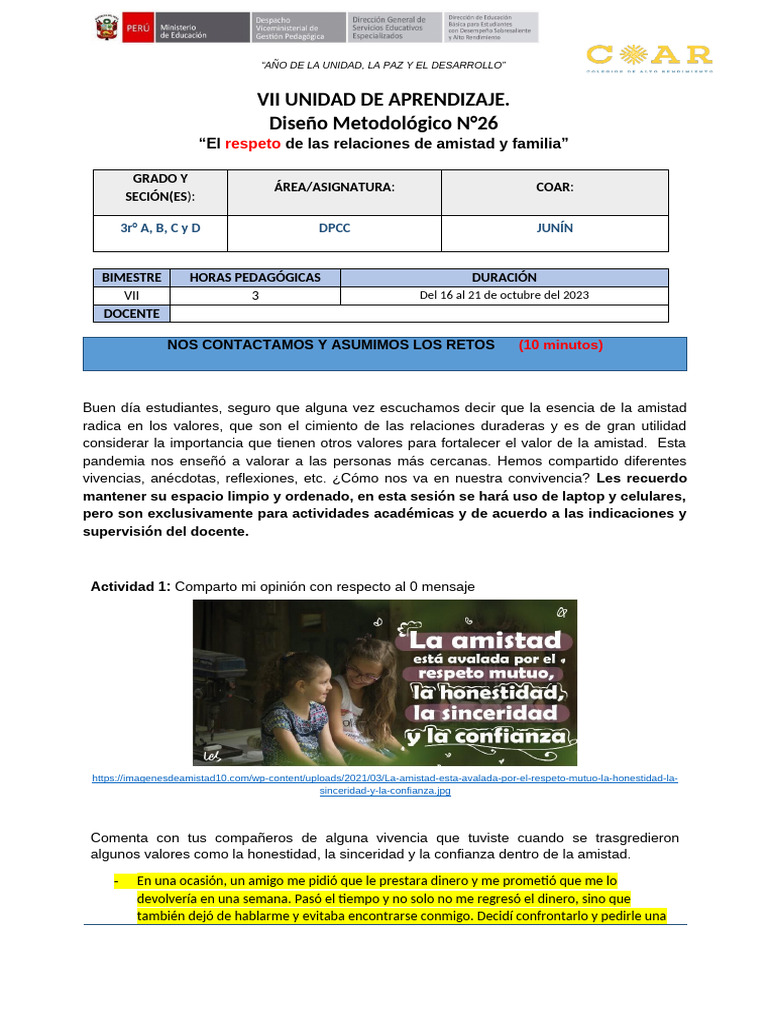 DMPA - 26 - 3ero - DPCC - UNIDAD VII - 2023 | PDF