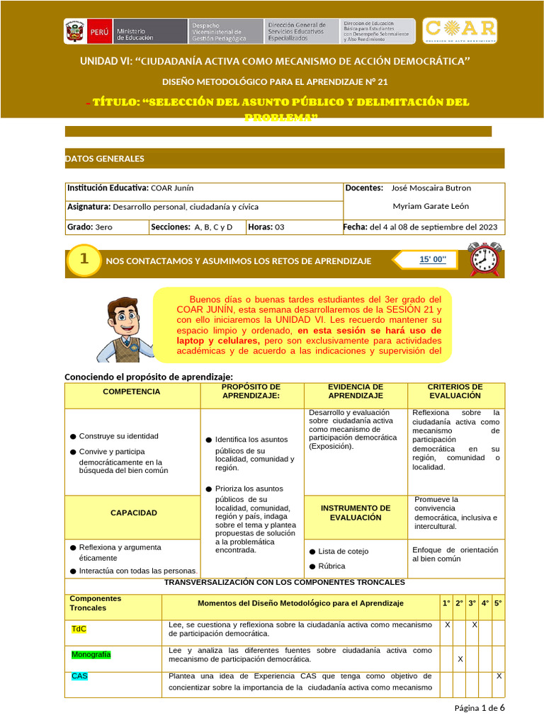 DMPA - 21 - 3ero - DPCC - UNIDAD VI | PDF