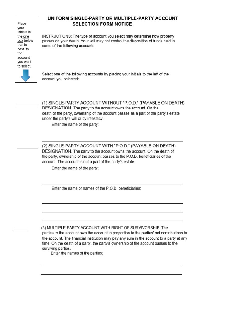 SBT Uniform Account Selection Form | PDF