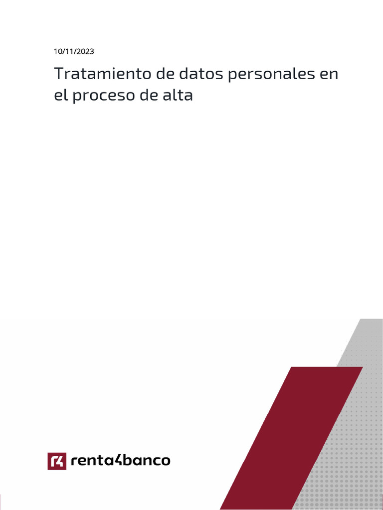 Tratamiento Datos Personales Proceso Alta | PDF