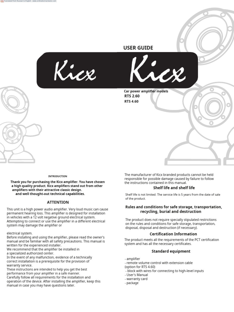 Kicx Rts 2.60 4.60 User Manual en | PDF