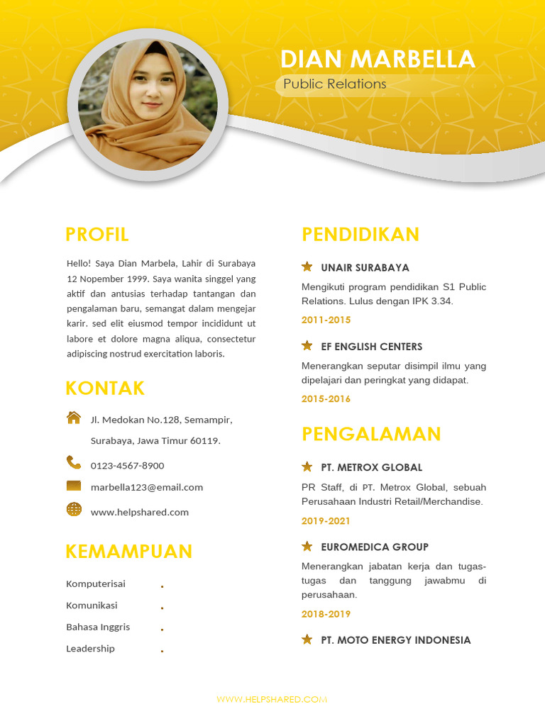 Salinan Contoh CV-48 | PDF | Karier & Perkembangan | Bisnis