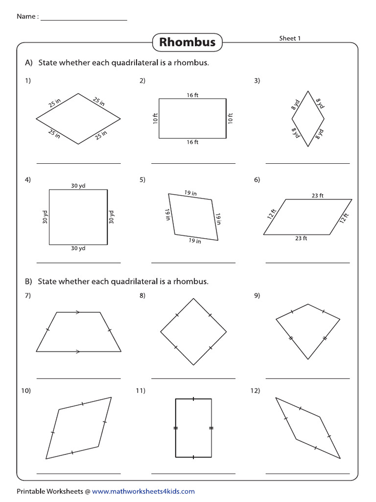 Rhombus Measures 1 | PDF