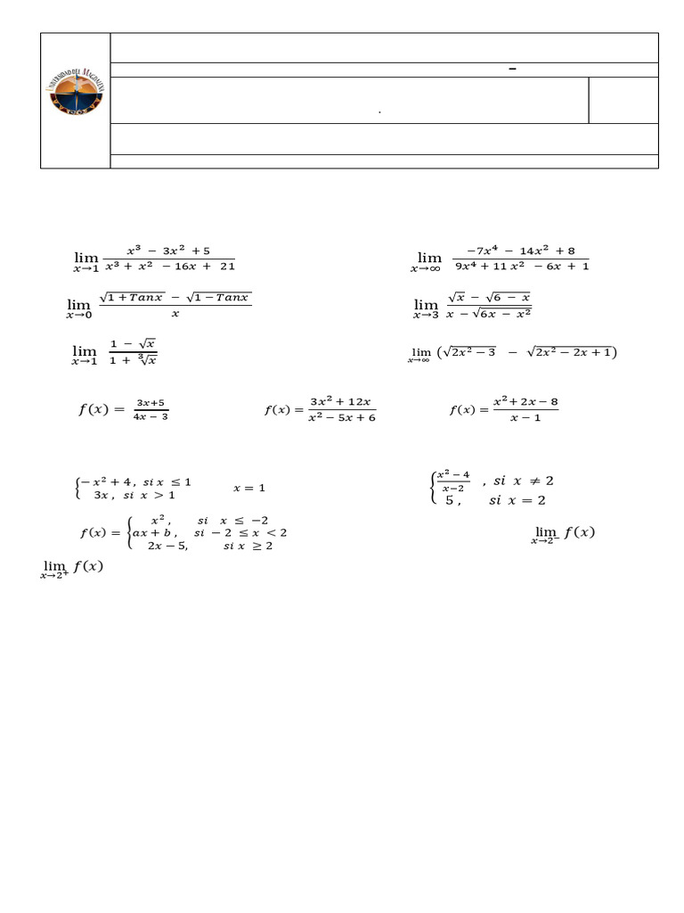 TALLER GRUPAL No 2 CALCULO DIFERENCIAL ING. 2024 - 1 | PDF