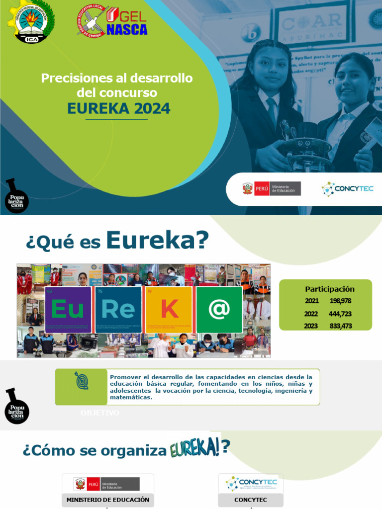 Presentacion Eureka 2024 - Ugel | PDF