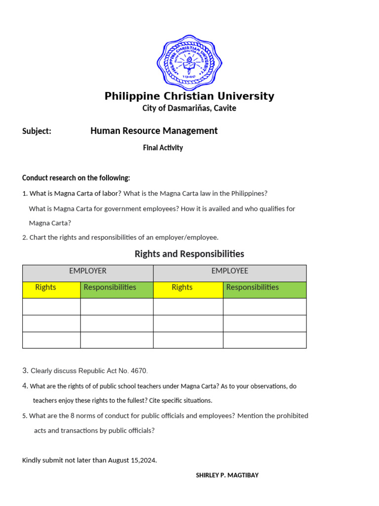 Final Activity Hrm 1 | PDF