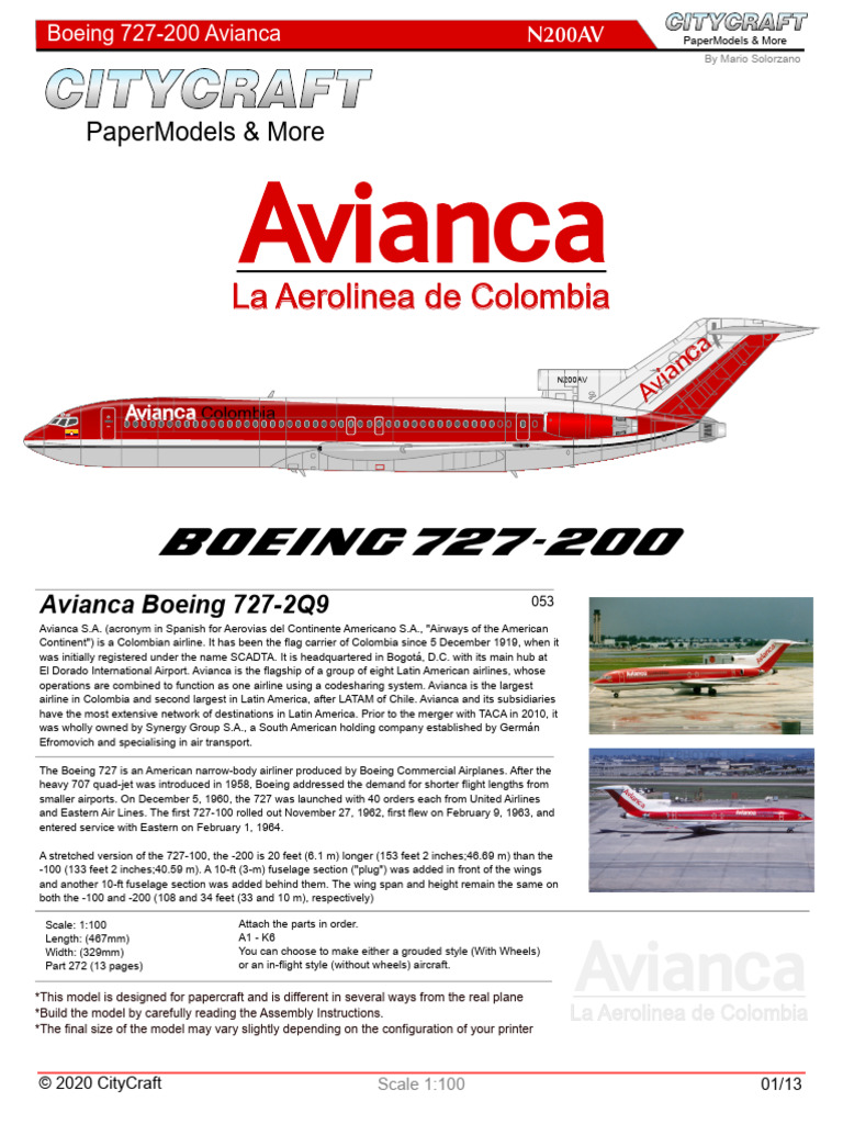 Boeing 727-200 Avianca 1 - 100 | PDF