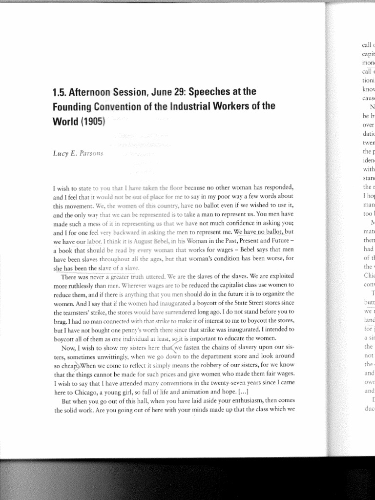 1.5 Afternoon Session, June 29 - Speeches at The Founding Convention of The Industrial Workers ...