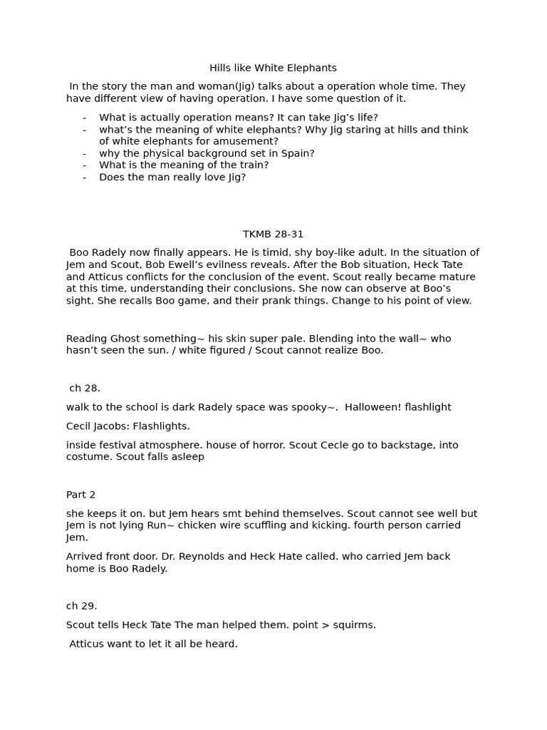 Hills like White Elephants | PDF