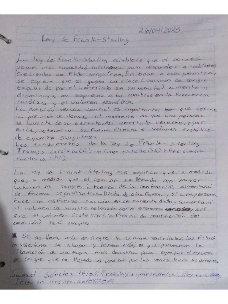 Ley de Frank-Starling | PDF