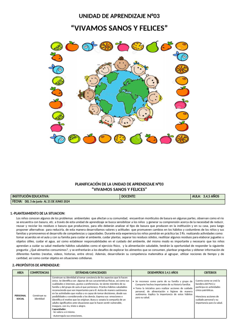 T21-U3-4 Años Planificacion Parte 1 | PDF
