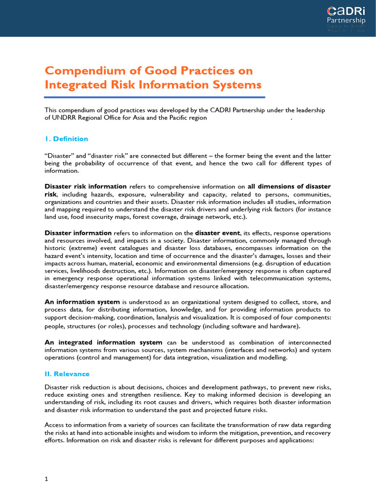 CADRI - Good Practices - Integrated Risk Information Systems - 2020 ...