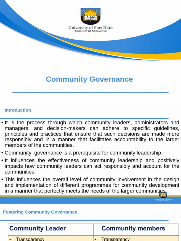 Community Governance | PDF