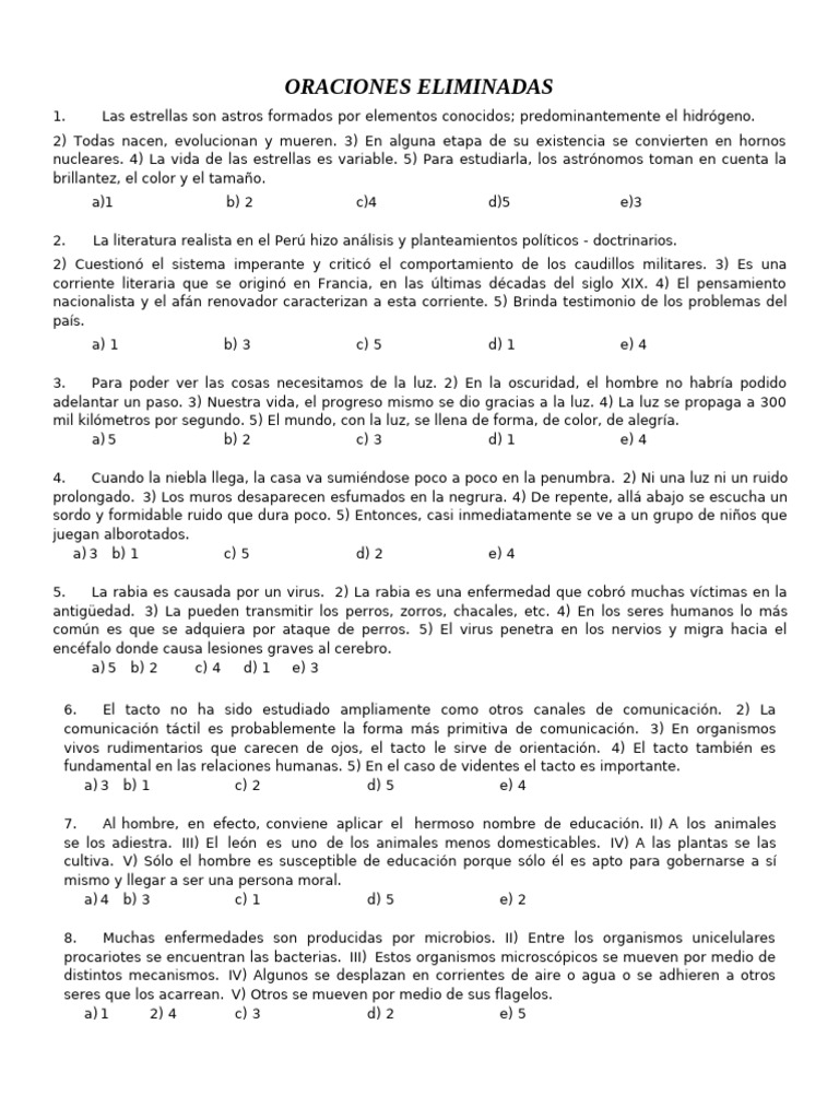 Oraciones Eliminadas | PDF