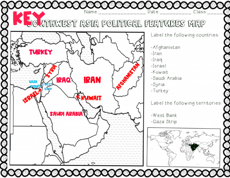 ANSWER KEY SW Asia Political Features | PDF
