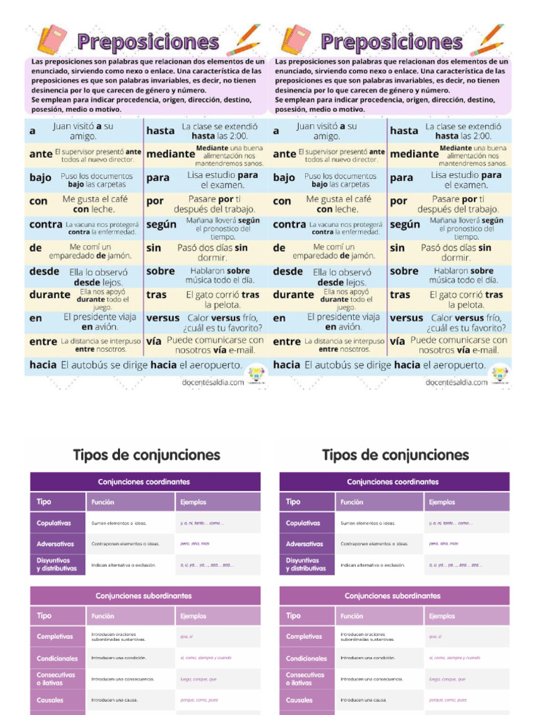 PREPOSICIÓN Y CONJUNCIÓN | PDF