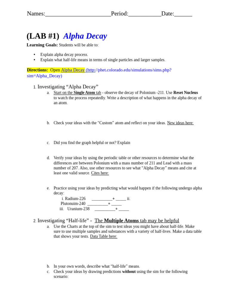PheT-NUCLEAR CHEM 4-LABS | PDF