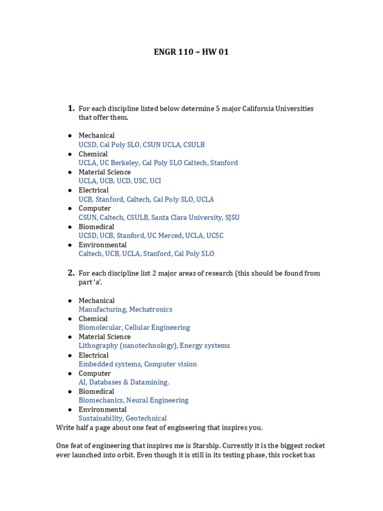 Engr 110 HW 01 - 1207738232 | PDF